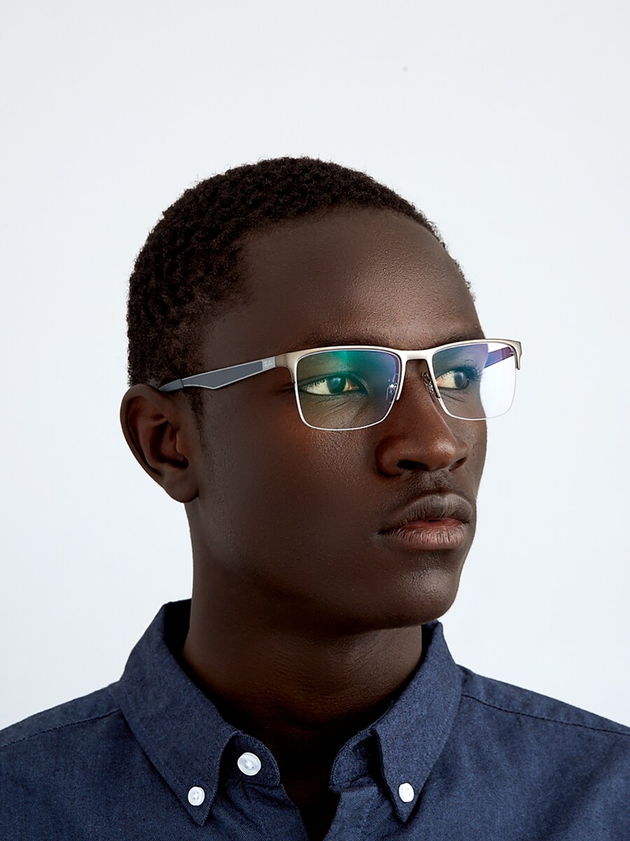 Ray-Ban RX6335 Grey Eyeglasses | Glasses.com® | Free Shipping