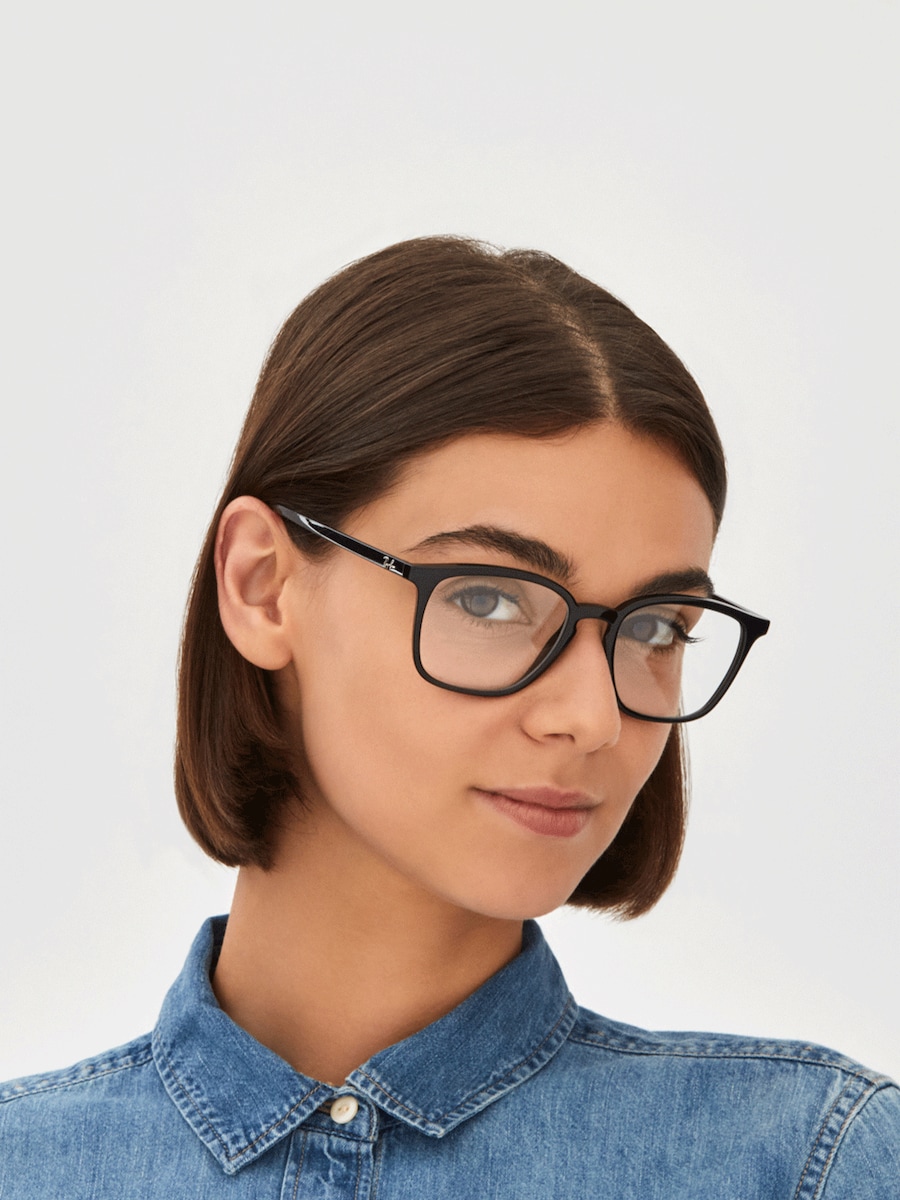 Ray-Ban RX7185 Black Eyeglasses | Glasses.com® | Free Shipping